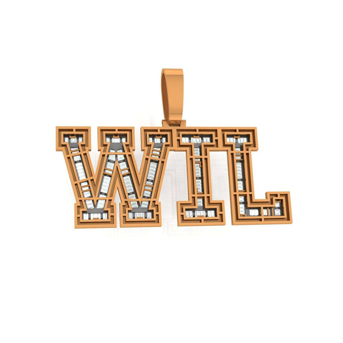 Iced Out Custom Two Tone Name Pendant – Solomon & Co.