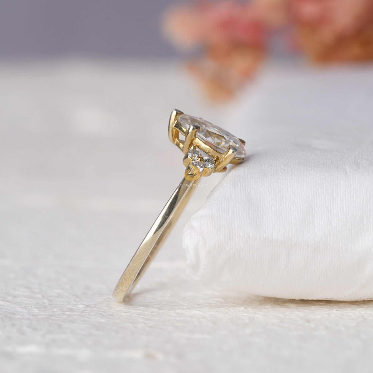 Pear Diamond Cluster Engagement Ring – Solomon & Co.