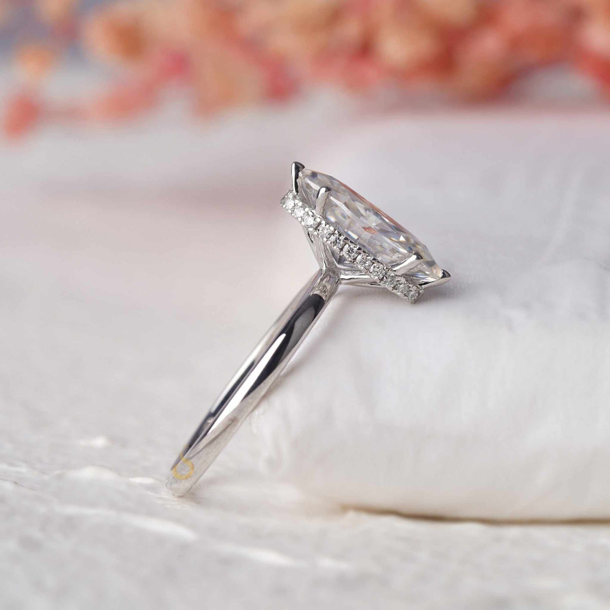 Hidden Halo Marquise Cut Solitaire Engagement Ring – Solomon & Co.