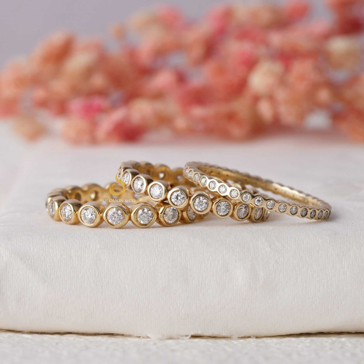 Bezel Set Full Eternity Stackable Wedding Bands – Solomon & Co.