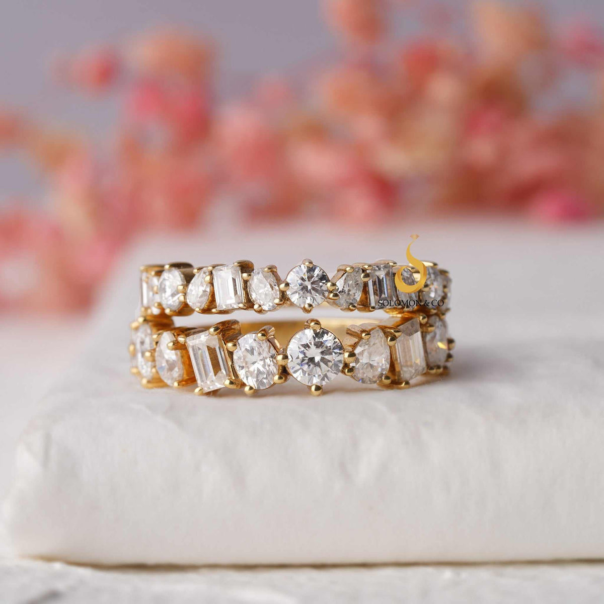 Multi Stone Cluster Wedding Ring for Women – Solomon & Co.