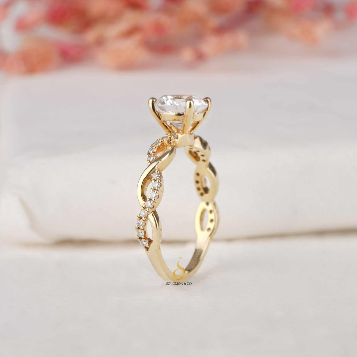 Petite Twisted Vine Engagement Ring – Solomon & Co.